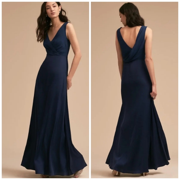 BHLDN | Dresses | New Bhldn Sz Sabine Surplice Satin Maxi Dress By ...